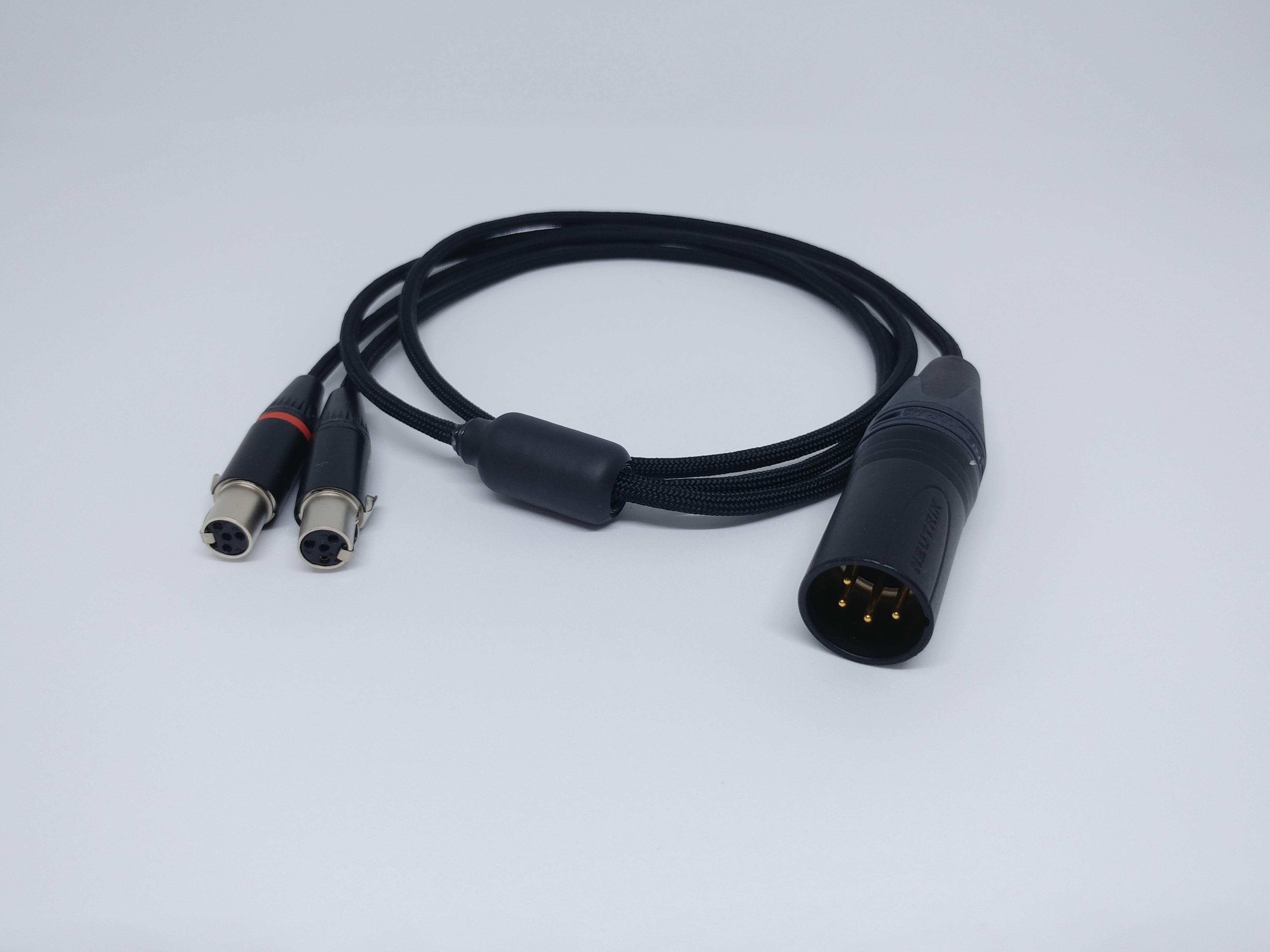 Audeze, ZMF, Meze - Dual 4 Pin XLR Custom Headphone Cable | Black ...